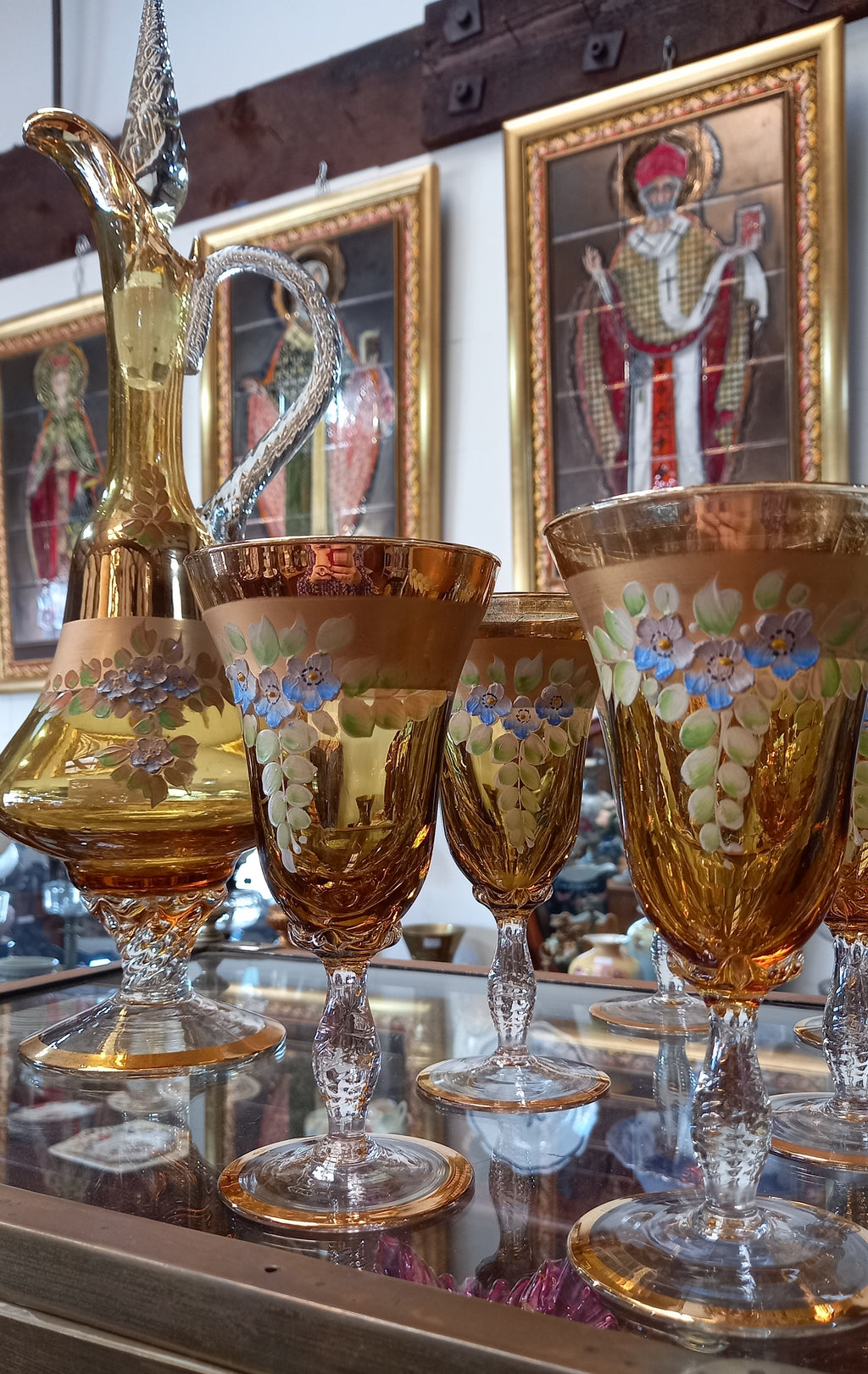 Venetian Golden Glass Decander Set – Yvonne Sanders Antiques Limited