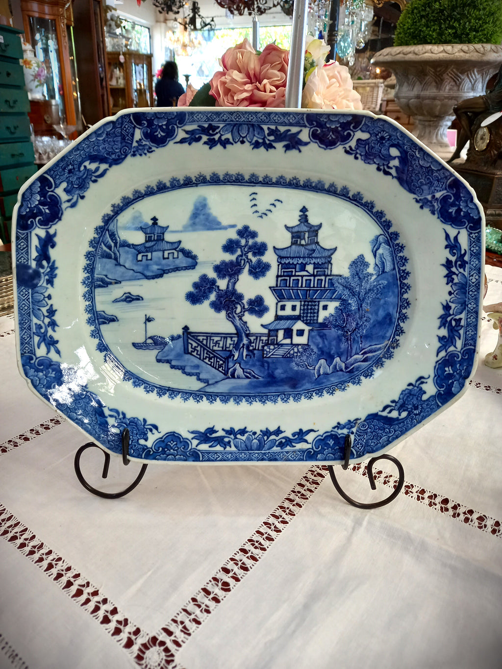 Chinese Blue & White Platter – Yvonne Sanders Antiques Limited