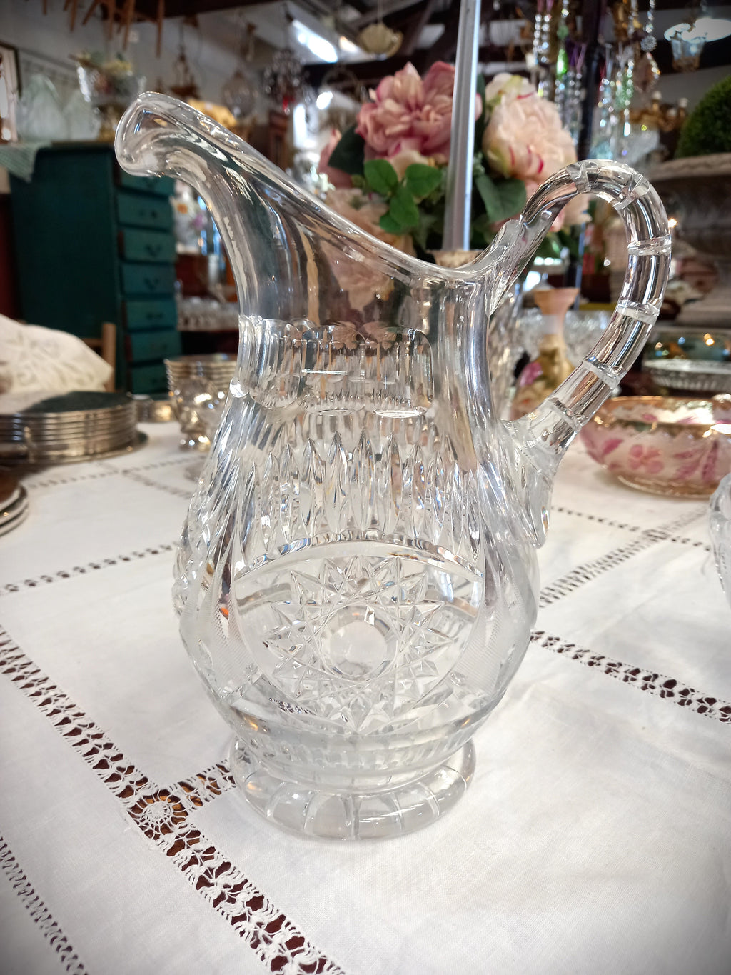 Tall Crystal Jug – Yvonne Sanders Antiques Limited
