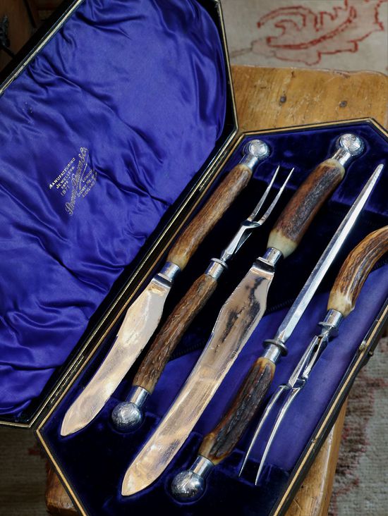 Bone Handled Carving Set With Stirling Silver Mounts – Yvonne Sanders ...
